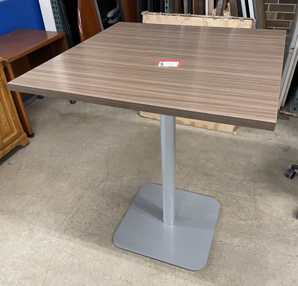 Harmony Modern Walnut Square 36" Bar Height Tables w/ Square Steel Base ...