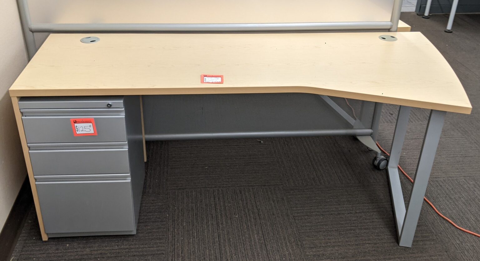 Maple 6' Rudder-Shaped Desk - Used - Welter Storage