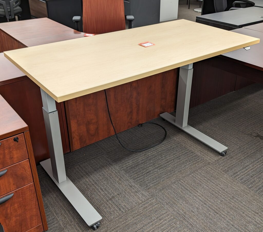 Haworth Maple 5'x30" Electronic Mobile Height-Adjustable Table - Used ...