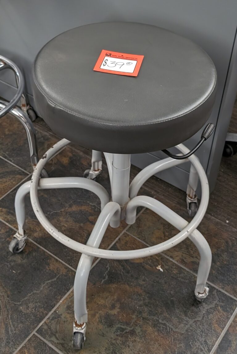 Grey Vinyl Lab Stool - Used - Welter Storage