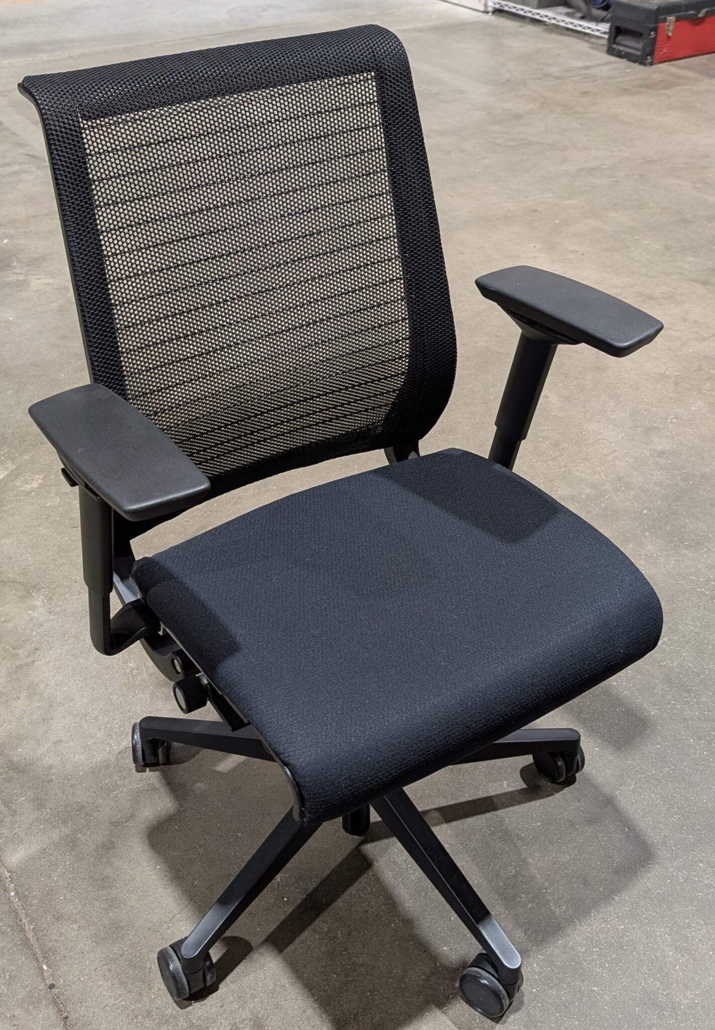 Steelcase "Think" Black Fabric Seat and Mesh Back Task Chair- Used ...