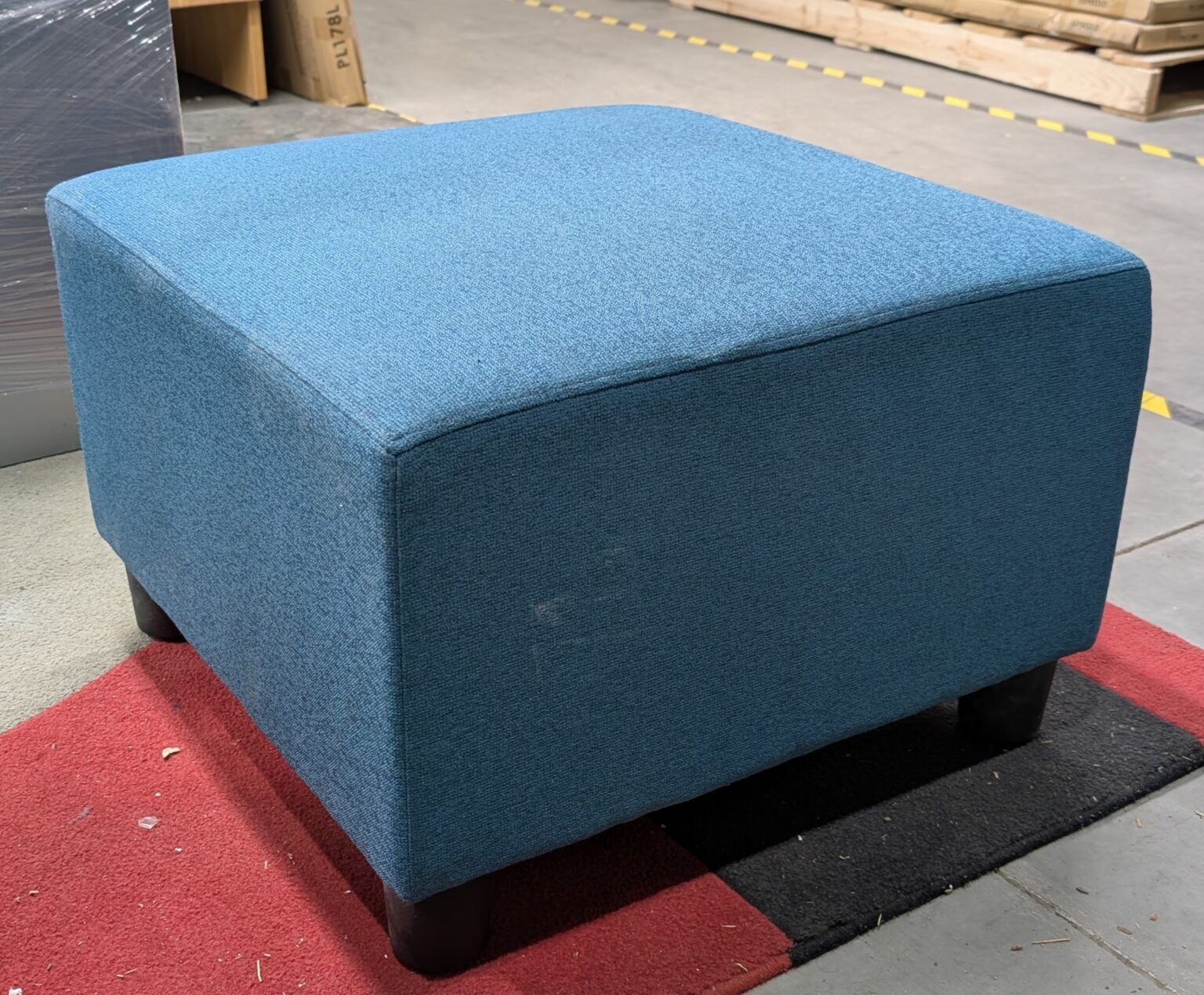 Blue Fabric 2'x2'x16"H Ottoman - Used - Welter Storage